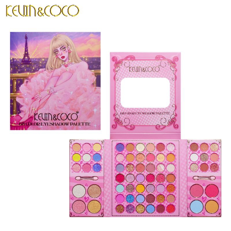 KEVIN&COCO Paris 68 colors eyeshadow palette | Shopee Malaysia