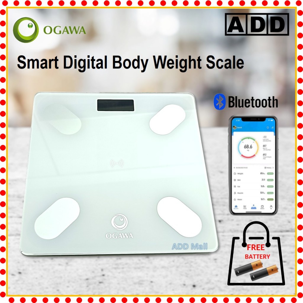 (Random Color)OGAWA Bluetooth Smart Digital Body Weight Scale/Human ...