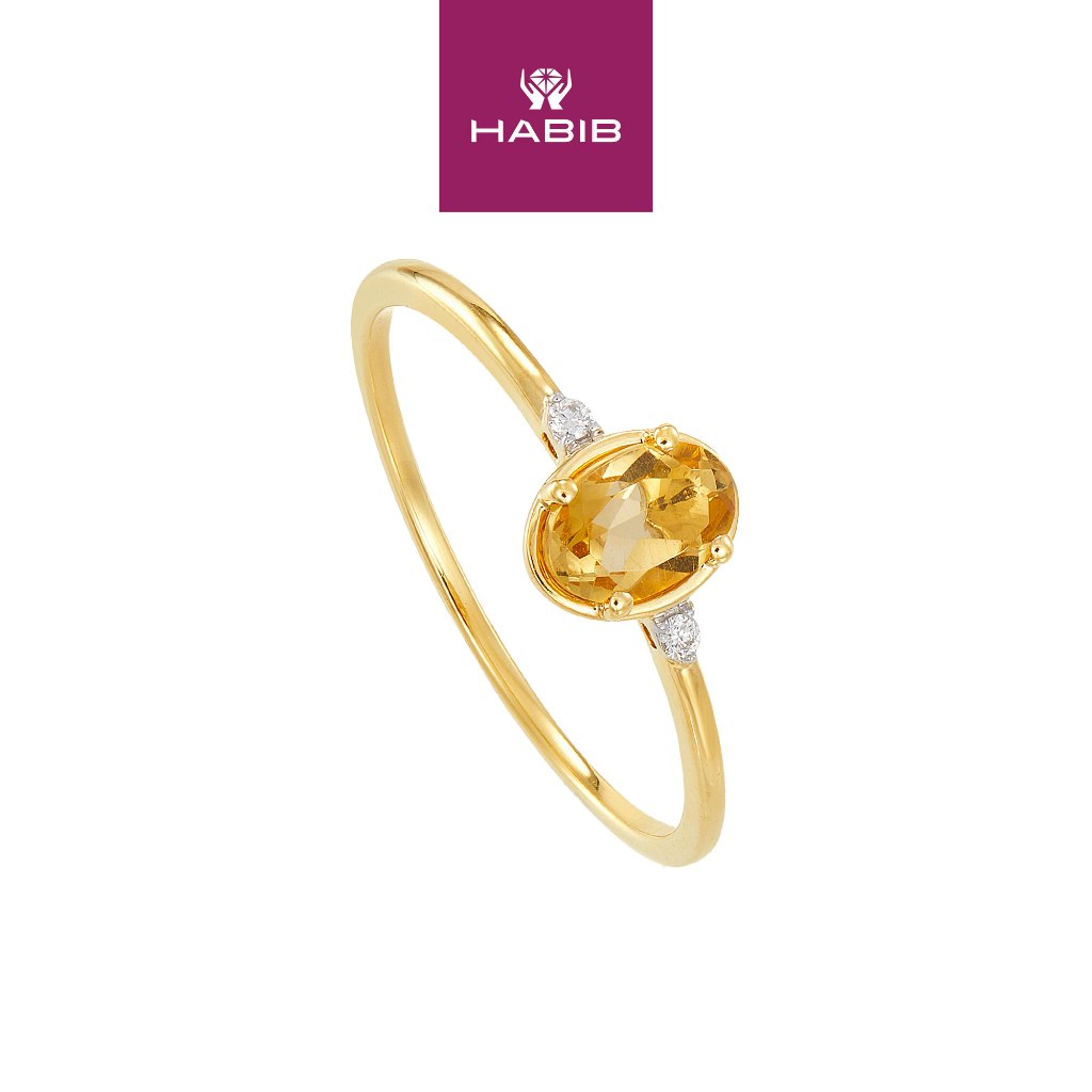 HABIB Oval Citrine and Diamond Ring in 375/9K Yellow Gold 261891121(R ...