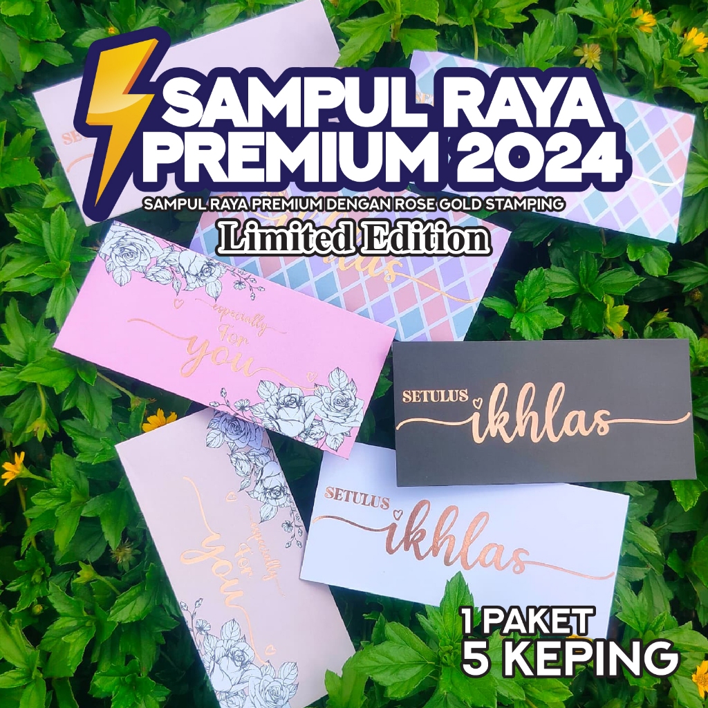 5 pcs Sampul Raya Premium 2025 - 7 Colours with Rose Gold Stamping ...
