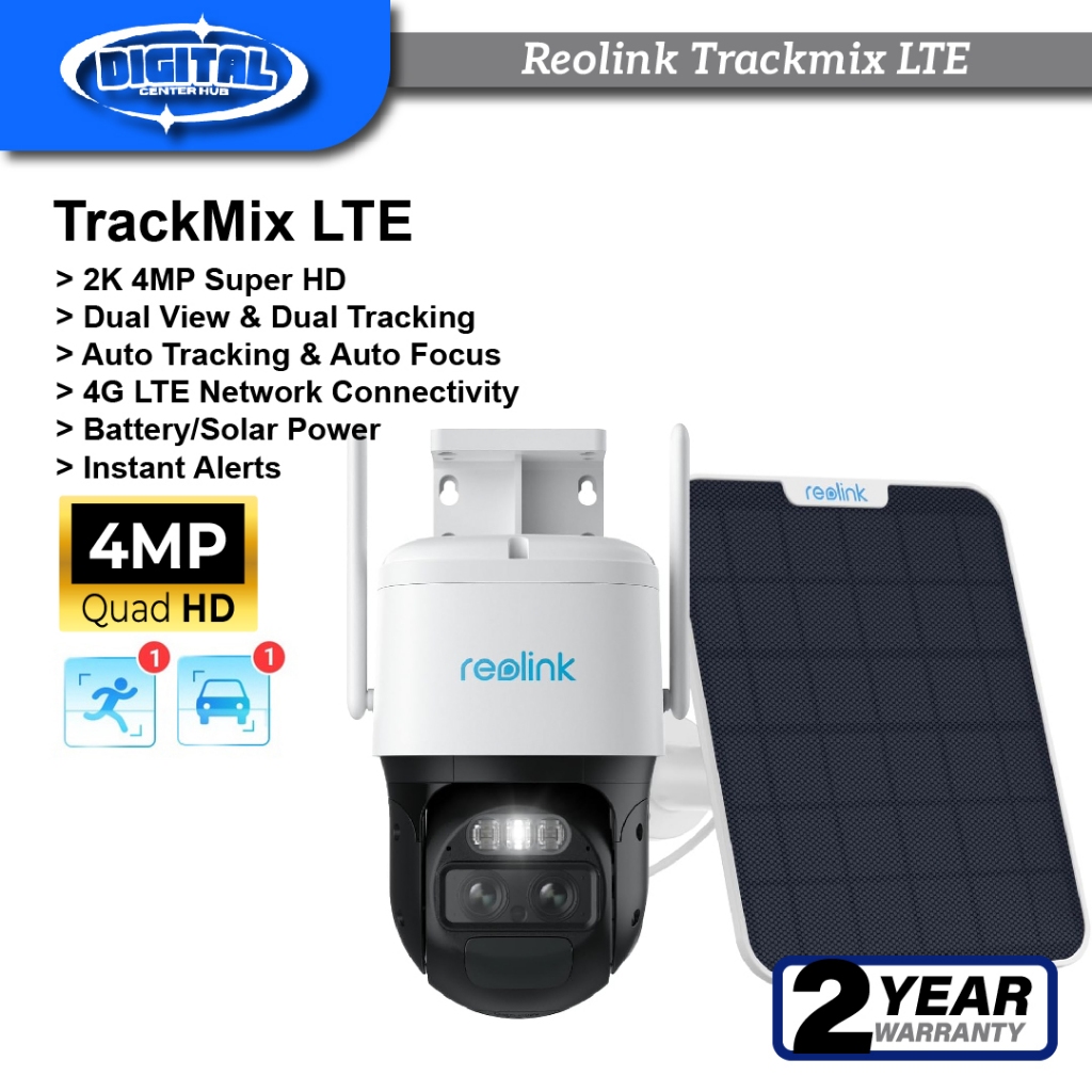 Reolink TrackMix LTE 4G LTE + 6W Solar Panel Security Camera Outdoor Auto-Tracking-Zoom 360° PTZ ...