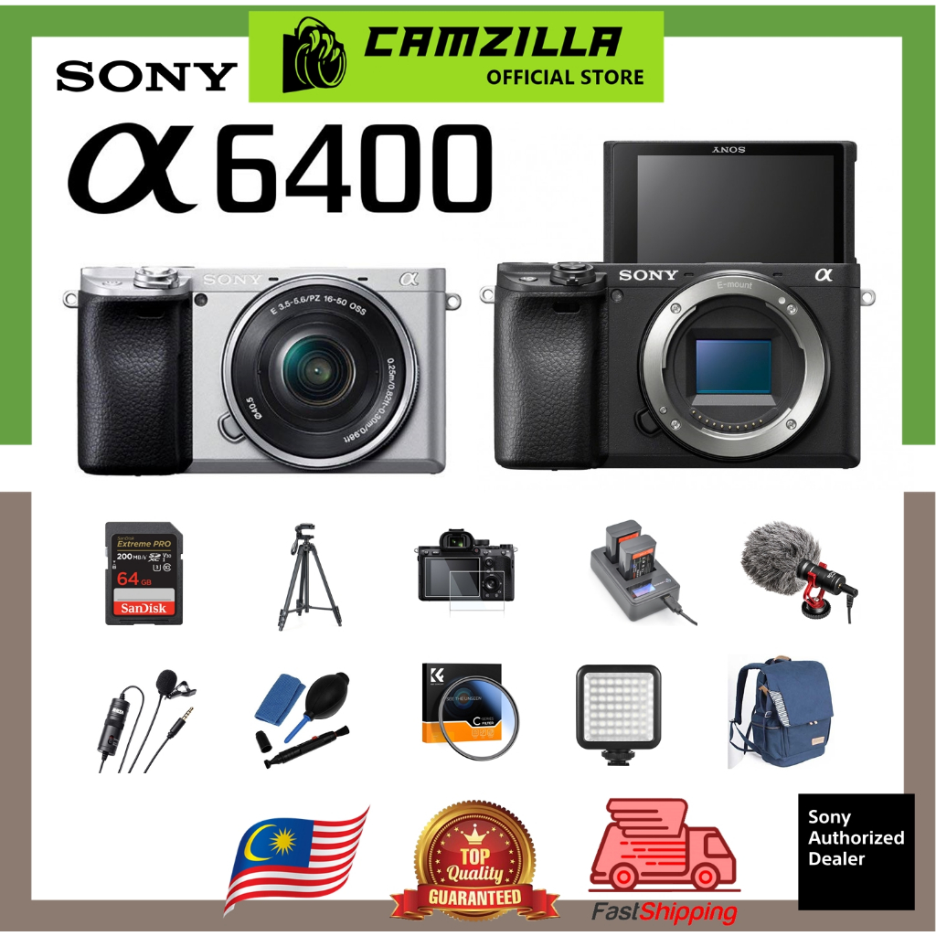 Sony Alpha A6400 (16-50mm) Kit Lens + 64GB Basic / Combo Package (Sony ...