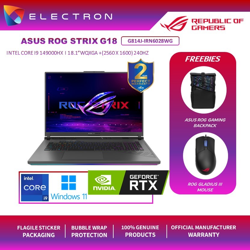 Asus ROG Strix G18 G814J-IRN6028WG 18'' QHD+ 240Hz Gaming Laptop (I9 ...