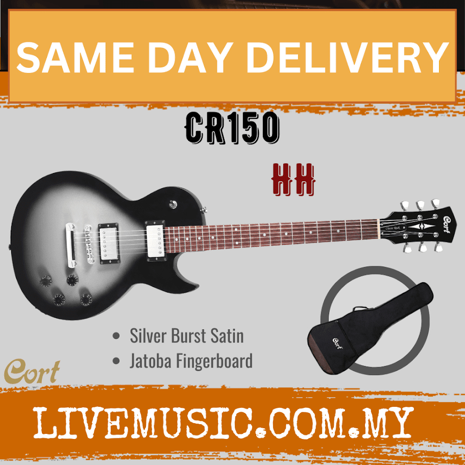 Cort CR150 Electric Guitar Jatoba Fretboard with Gig Bag - Silver Burst Satin (CR-150/CR150 ...