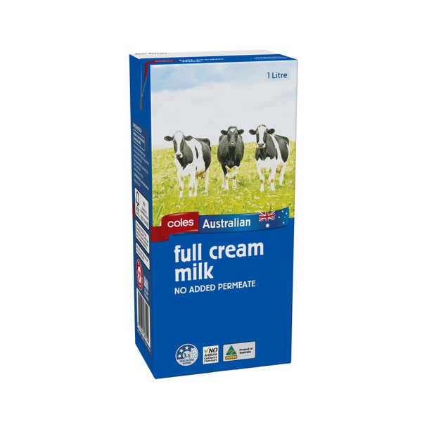 Coles Australian Full Cream UHT Milk No Added Permeate 1 Liter | Shopee ...