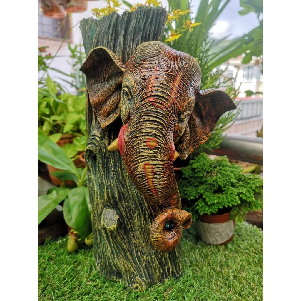 Lord Ganesha on Tree Trunk Idol Statue | Shopee Malaysia