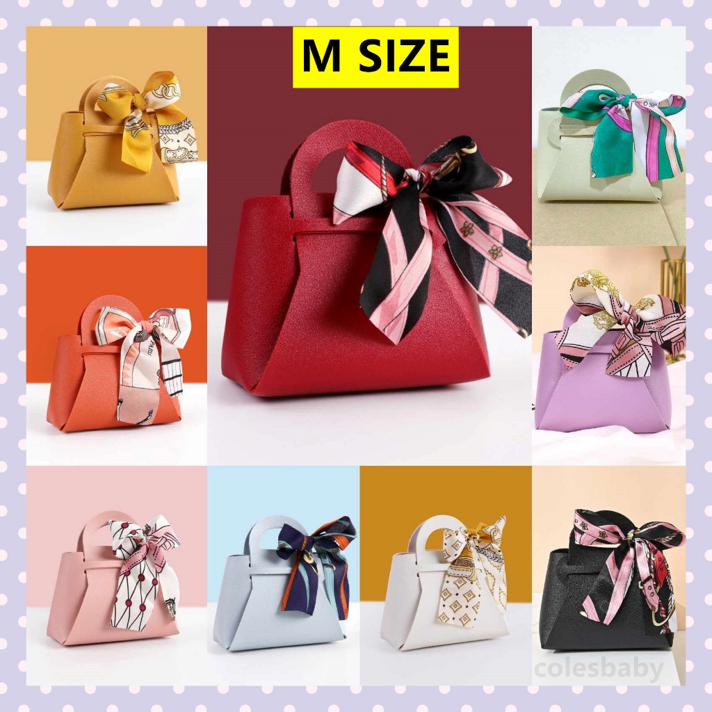 European Style Leather Gift Bag (M) Goodies Bag Doorgift Bag Wedding ...