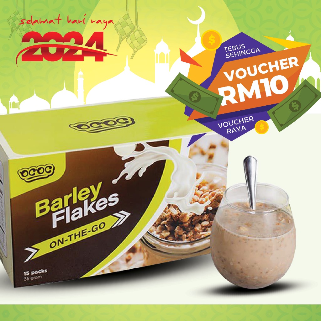 Barley Flakes Organic OCOC Dr Rizal Abu Bakar - On The Go 15 Sachet ...