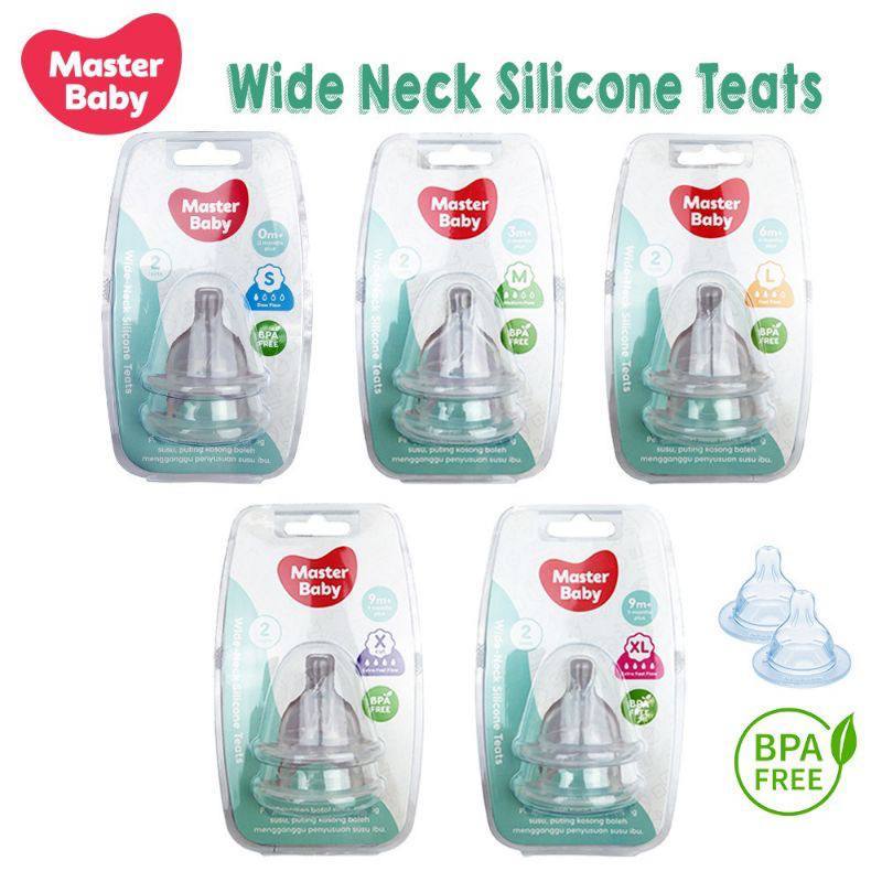 MASTER BABY WIDE-NECK SILICONE TEATS (0M+/3M+/6M+/9M+) | Shopee Malaysia