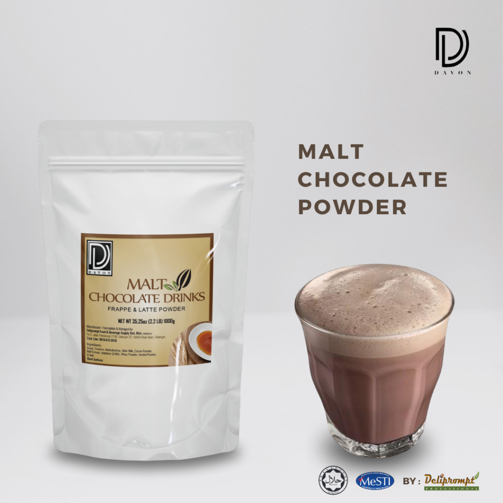 DAVON FRAPPE & LATTE - MALT CHOCOLATE POWDER 500G/1000G (HALAL ...