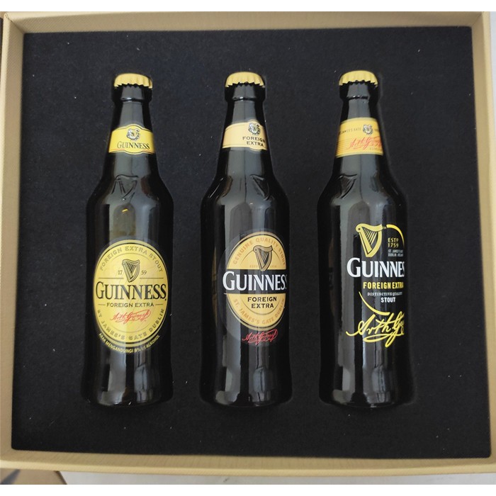 A set of 3 Limited Edition Miniature Guinness Stout mini bottle 收藏品啤酒瓶 ...