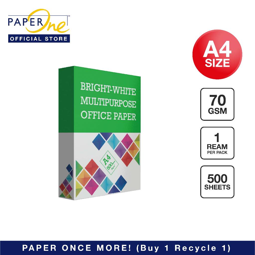 Bright-White A4 Multipurpose Office Paper 70gsm 500 Sheets | Shopee ...
