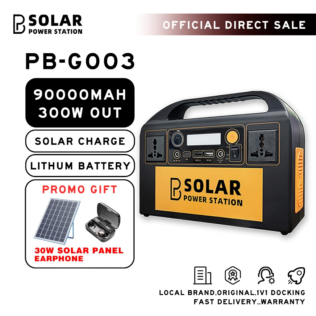Power Station Solar Portable 220v 300w 90000mah Lithium Ion Original ...