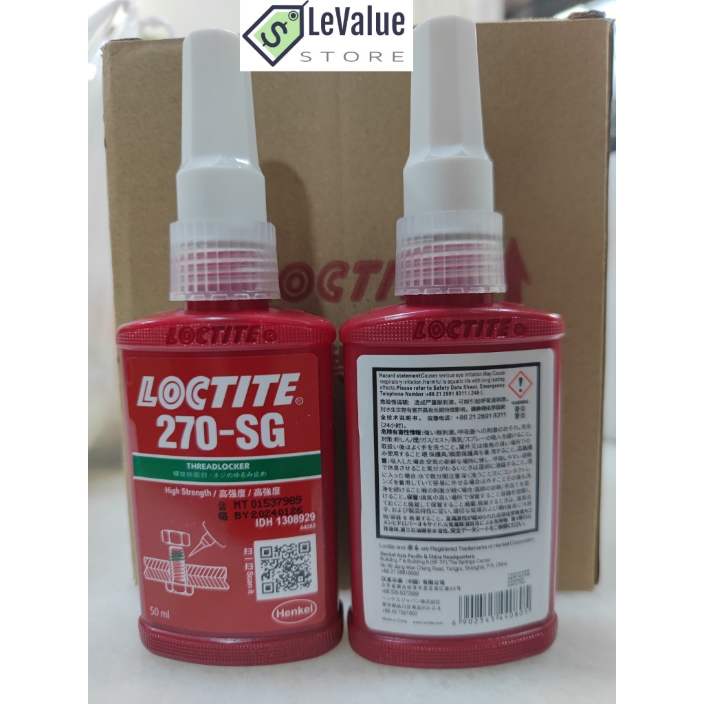 【New Ready Stock】LOCTITE 270 SG HIGH STRENGTH THREAD LOCKER 50ML With ...