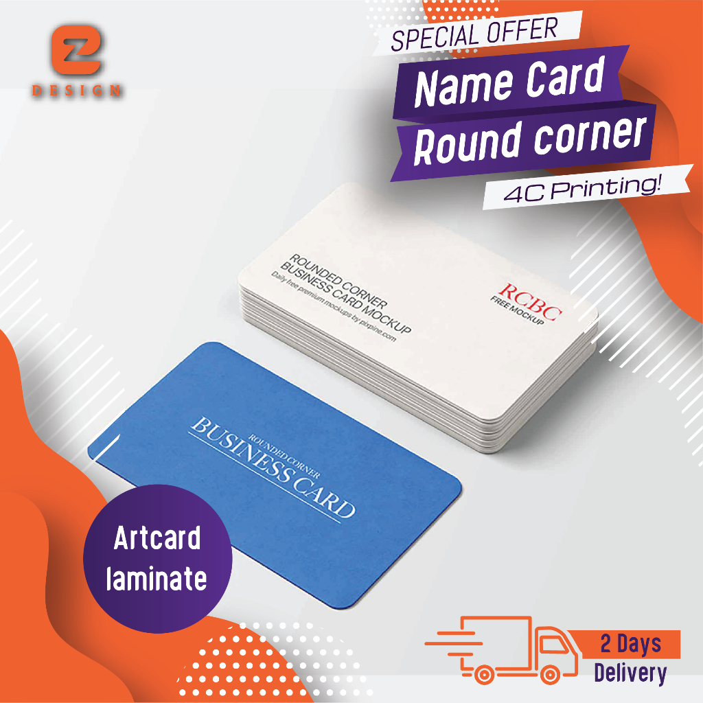 FAST SHIPPING !! Round Corner Name Card Printing / Business card round ...