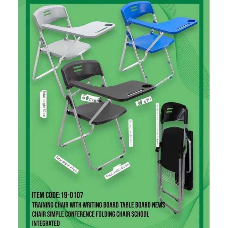 Training Chair with Writing Board Table Board Chair Simple Conference ...