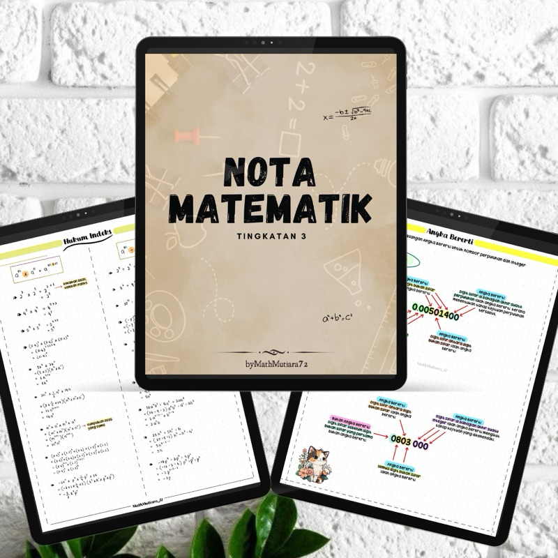 [DIGITAL NOTE full topic] Nota Matematik Tingkatan 3 kssm | Shopee Malaysia