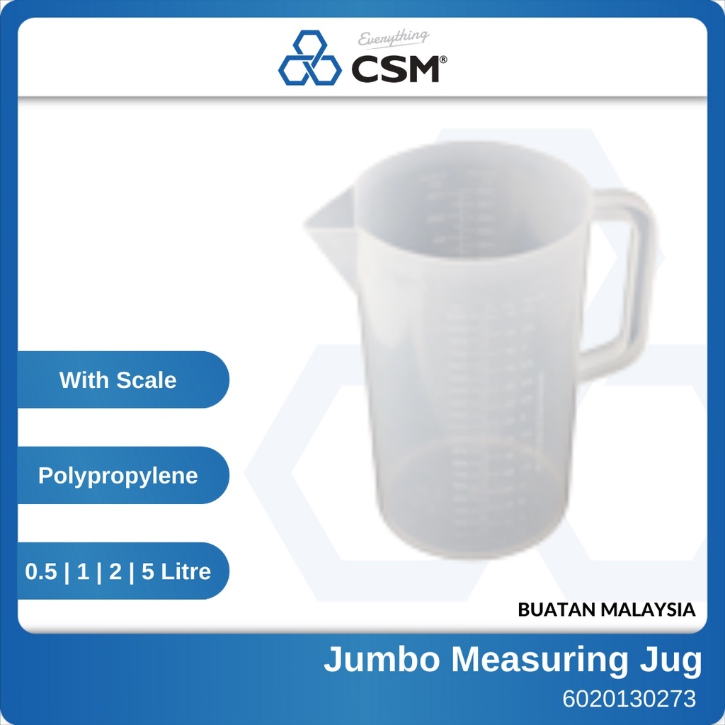 CSM Jumbo Measuring Jug 0.5L 1L 2L 5L Transparent Cup Measuring Liquid ...