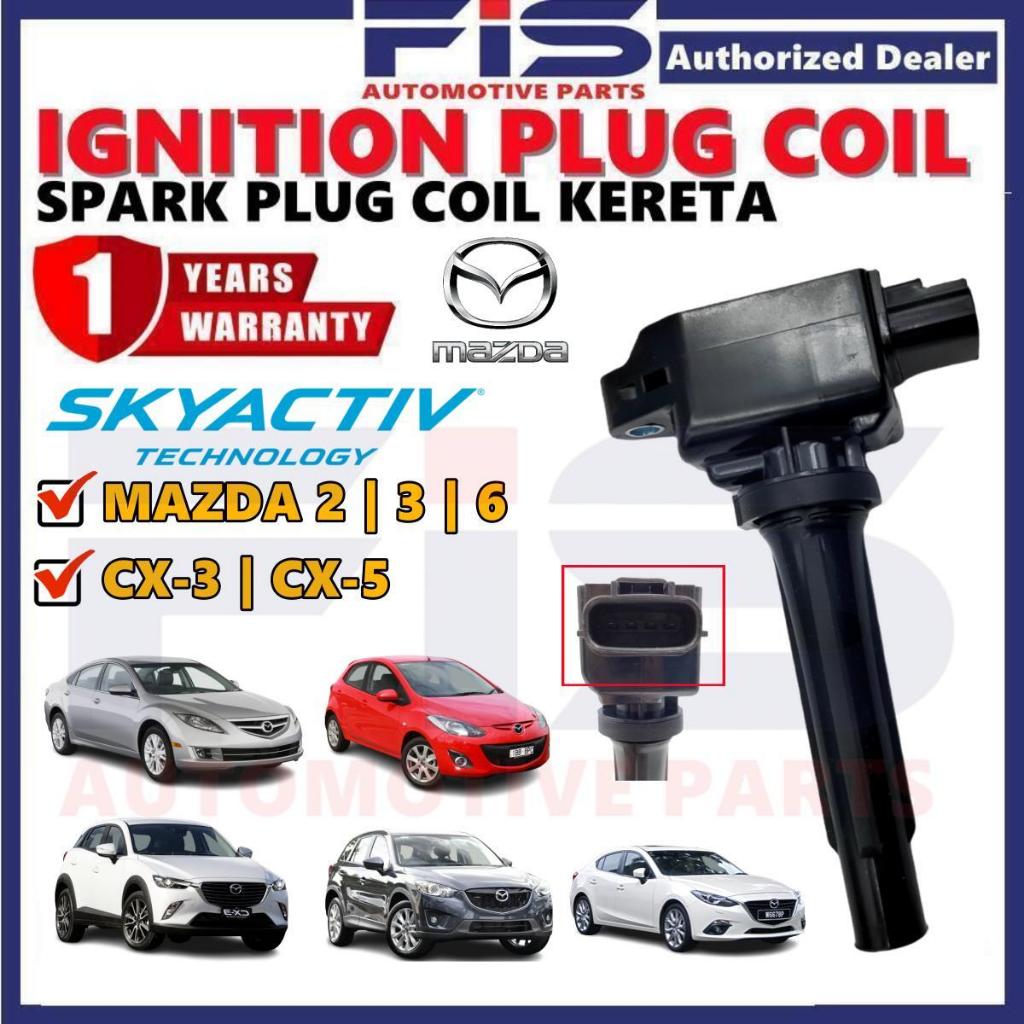 FIS Car Ignition Coil Plug Mazda 2 3 6 CX-3 CX-5 Skyactiv Technology Spark Koil Plug Kereta IC ...