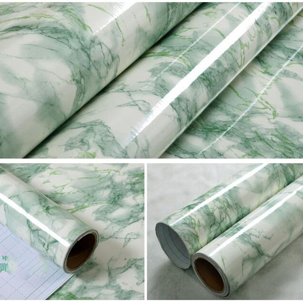 Green Marble Adhesive Film Removable Wallpaper Granite Sticker Kitchen ...
