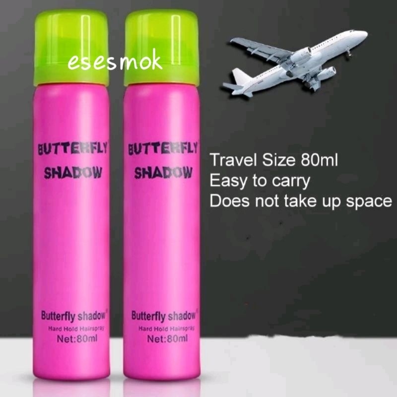 Butterfly Shadow Three Dimension Hold Styling Hair Spray (Pink Series /Mini Thin Style) 80ml ...