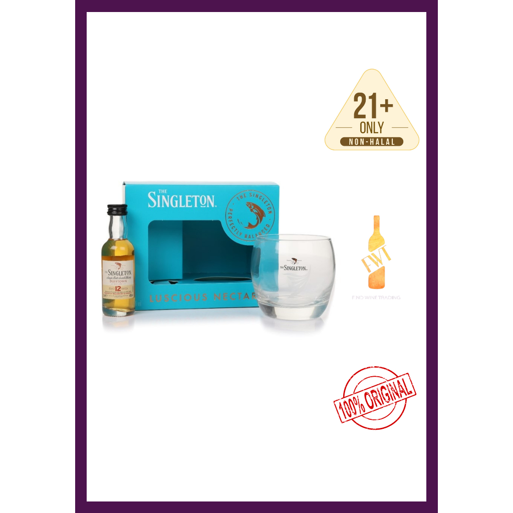 Singleton of Dufftown 12 Year Old Miniature GLASS BTL and Glass Set ...