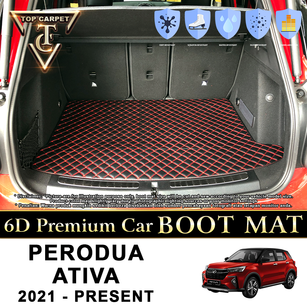 PERODUA ATIVA ( 2021 - 2024 ) Car Boot Mat PU Leather Cargo Mat Trunk ...
