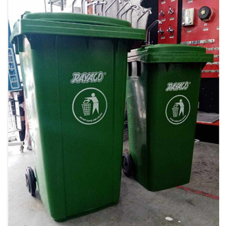 Heavy Duty》》RAYACO 240L Mobile Green Plastic Dustbin With Wheel Garbage ...