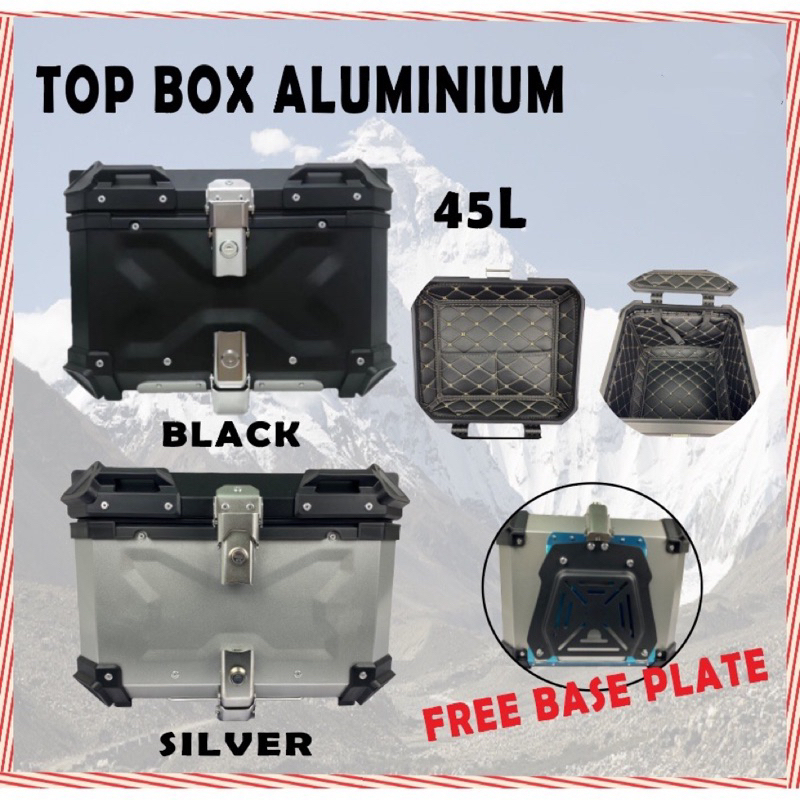 ALUMINIUM TOP BOX X DESIGN IMPORT 45 LITER ALL MODEL SAIZ MOTOSIKAL ...