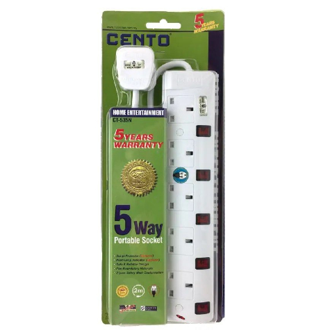 CENTO 5-PLUGS SOCKET EXTENSION (2 METER/5 METER) | Shopee Malaysia