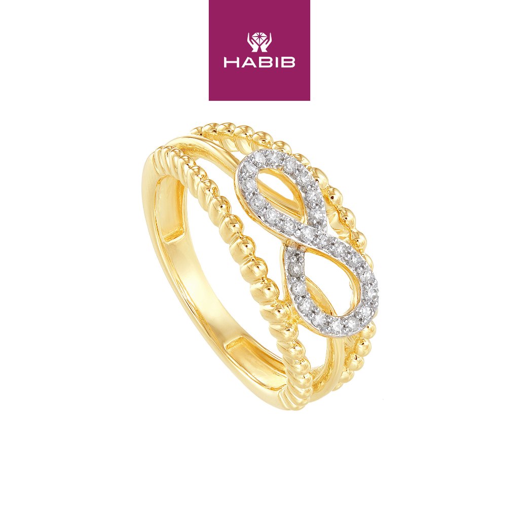 HABIB Diamond Ring in 375/9K Yellow and White Gold (Infinity) 263400222 ...