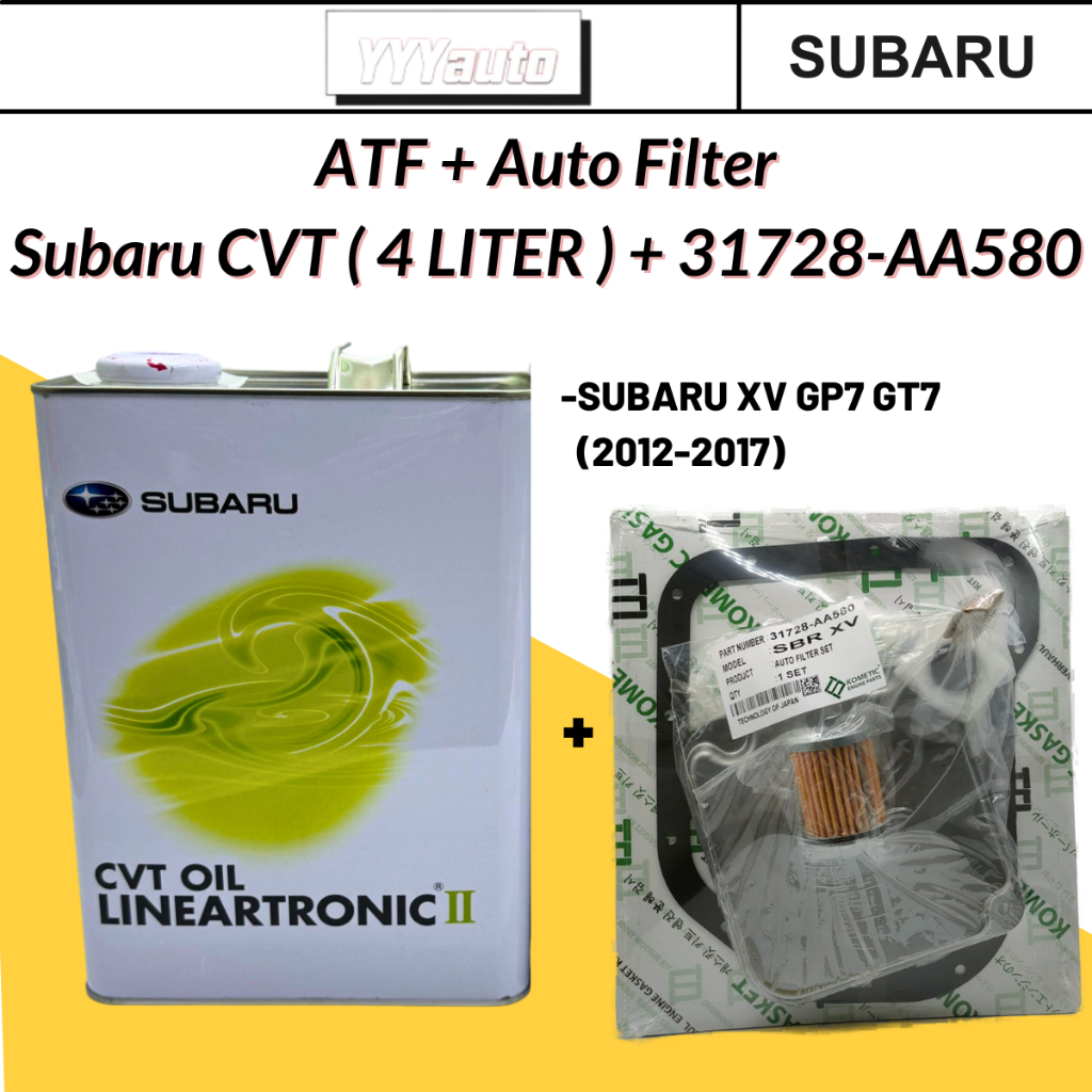 ORIGINAL SUBARU CVT OIL LINEARTRONIC 2 (4 LITRE) + Auto Filter XV ...
