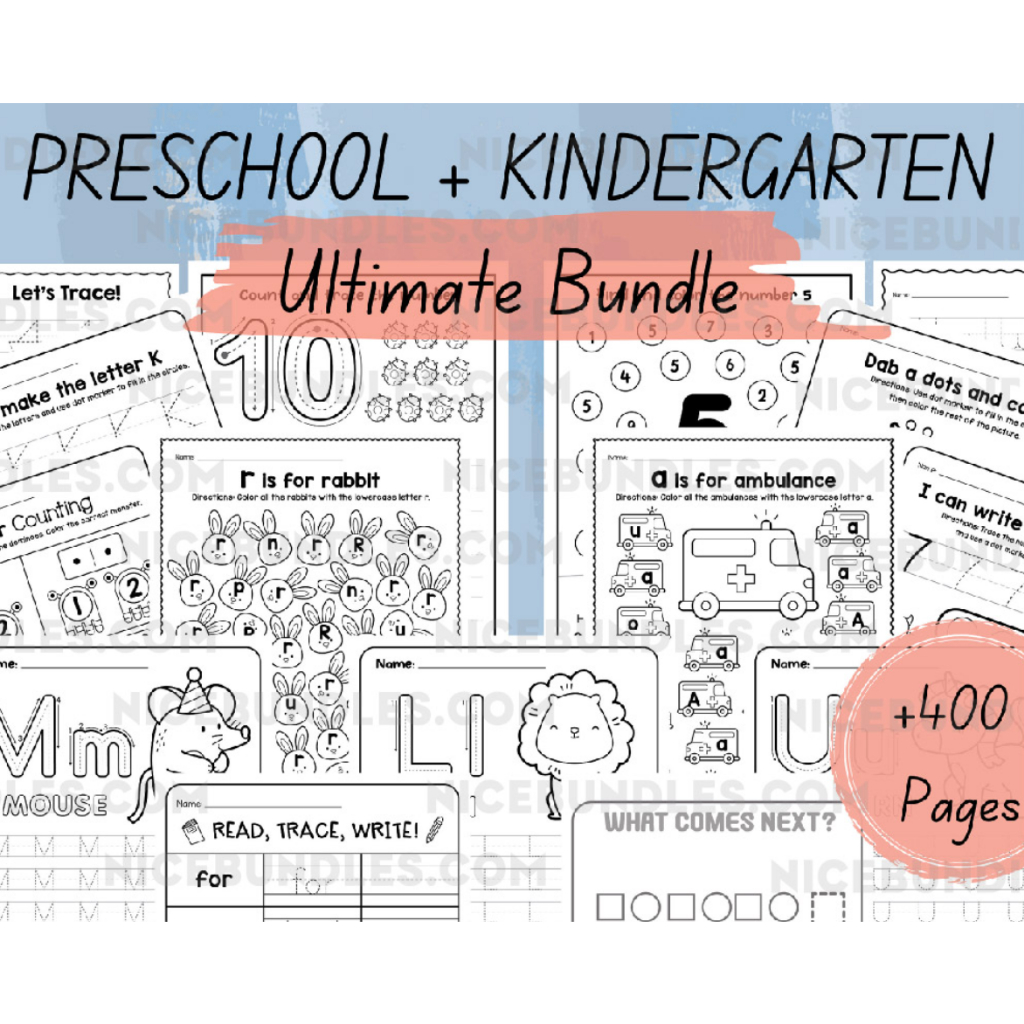 PDF] 400+ Pages Preschool Bundle Worksheet Kids Dot Tracing Activity ...