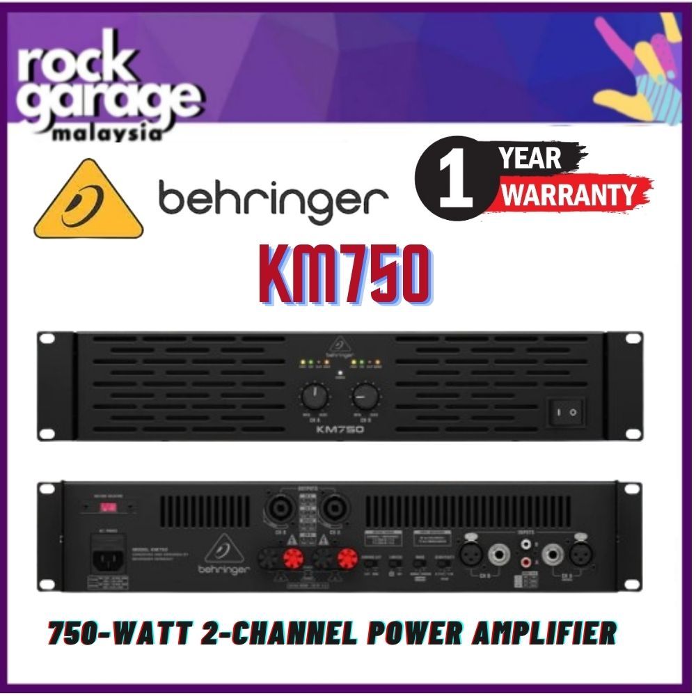 Behringer KM750 750-Watt 2-Channel Power Amplifier ( KM-750 / KM 750 ...