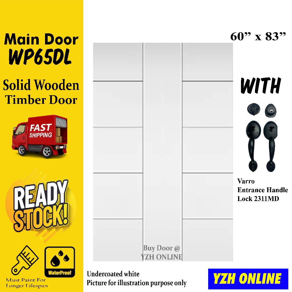 Pintu Kayu Utama Kembar Depan Rumah (Full Solid Core WP65DL) Wooden ...