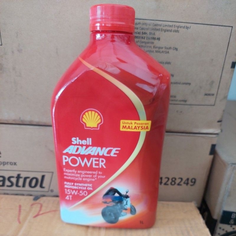 SHELL Advance Power 4T Fully Synthetic Motorcycle Oil 15W 50 | Shopee ...