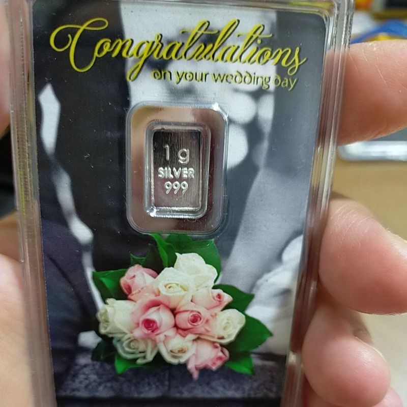 999 Silver Congratulations on Your Wedding Day Wedding token | Shopee ...