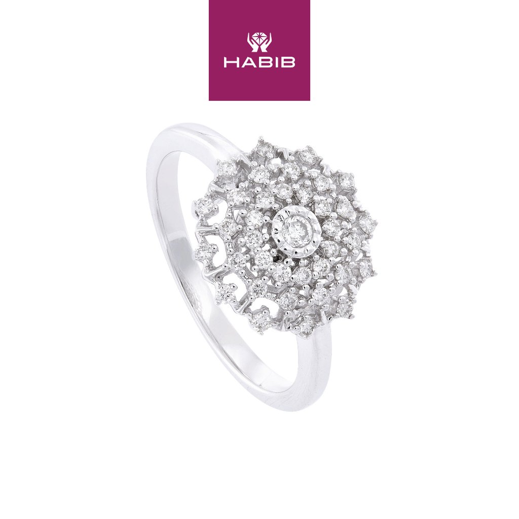 HABIB Halo Diamond Ring in 375/9K White Gold 265121022(R) | Shopee Malaysia