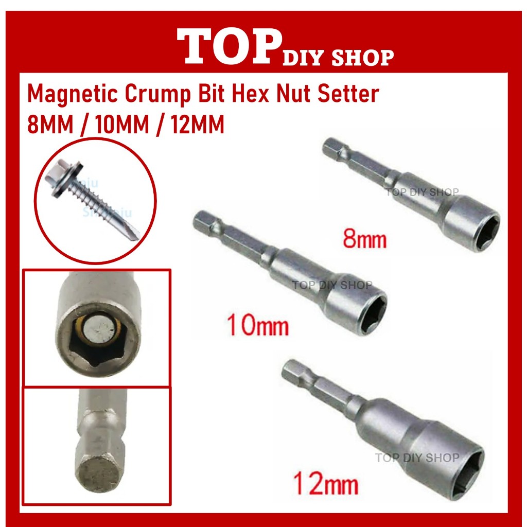 Magnetic Crump Bit Hex Nut Setter Screw Driving Bit for Power Tools ...