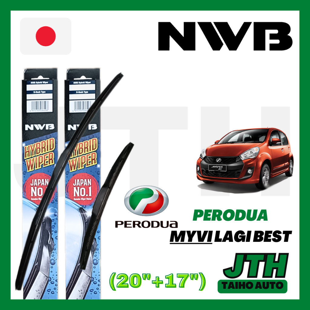 TAIHOAUTO NWB Wiper Blade Set Perodua Myvi Lagi Best 20"+17" Wiper Myvi ...