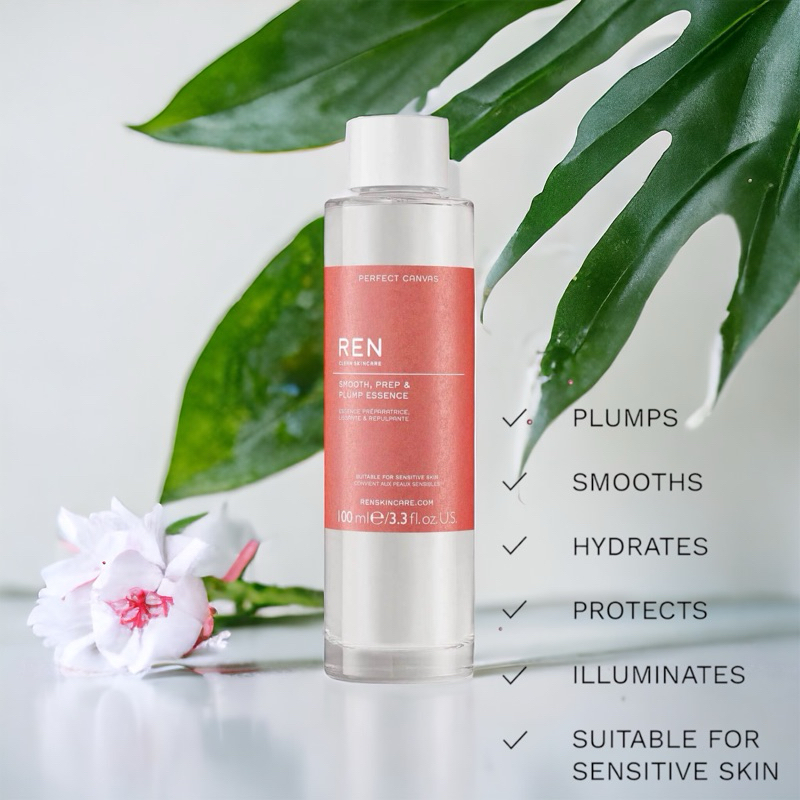 REN CLEAN SKINCARE PERFECT CANVAS SMOOTH, PREP AND PLUMP ESSENCE 100ML ...