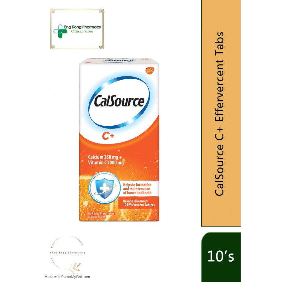 CALSOURCE C+ EFFERVERCENT TABS / CALSOURCE C+ 钙质、维他命C鲜橙口味水溶淀 / VITAMIN ...