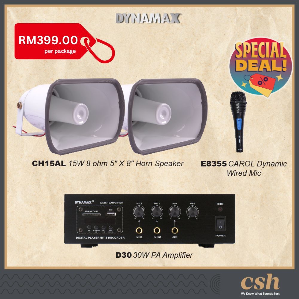 DYNAMAX PA System Outdoor Set for announcement, speak 30W PA Amplifier ...