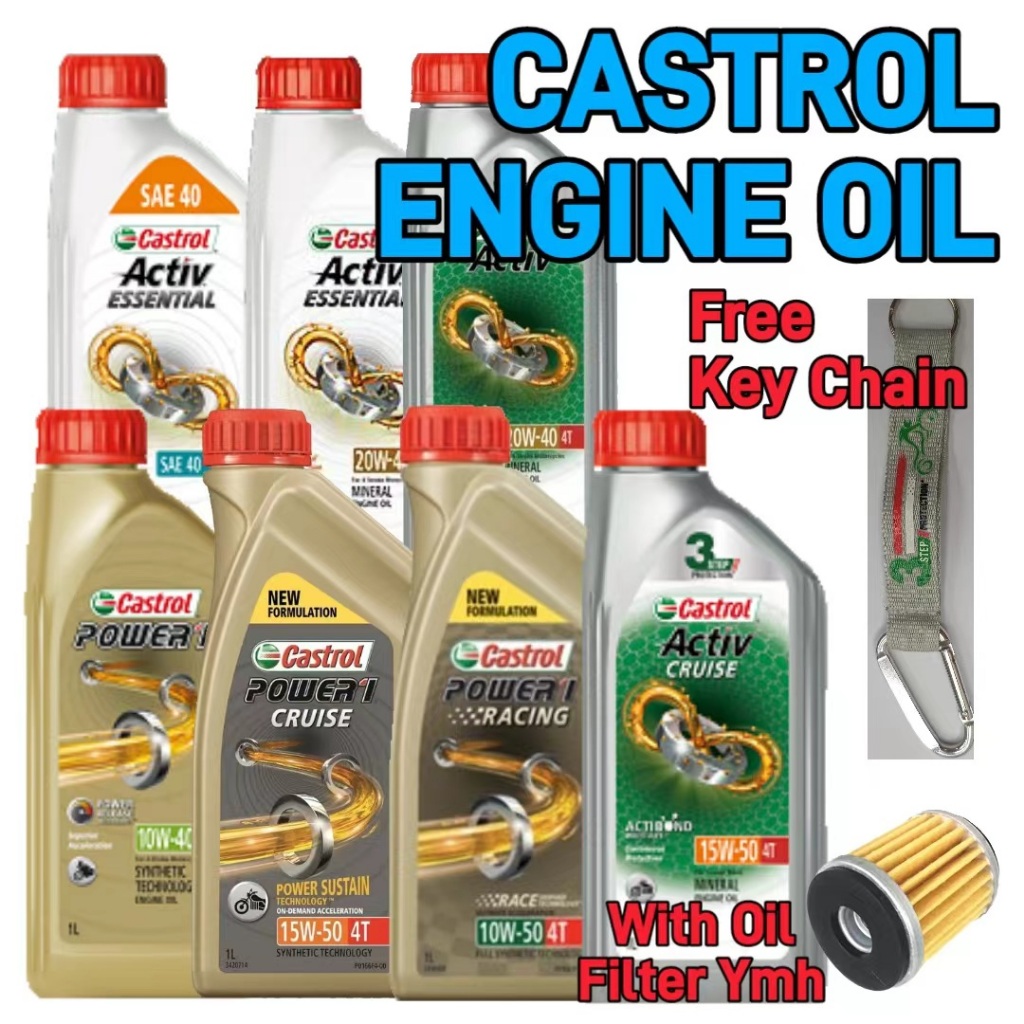 CASTROL 100% ORIGINAL!!! ENGINE OIL MINYAK HITAM POWER1 10W40 10W50 ...