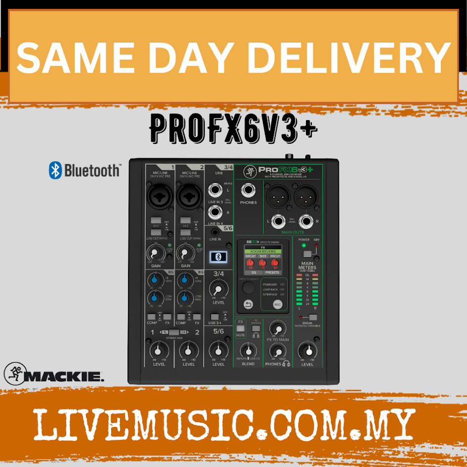 Mackie ProFX6v3 / ProFX6v3+ 6-channel Mixer with USB and Effects (Pro FX 6V3 / Pro FX 6v3 ...