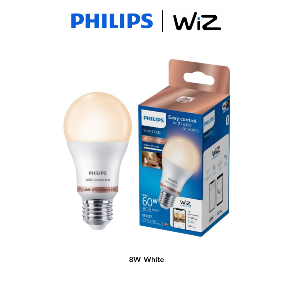 PHILIPS WiZ E27 LED Smart Lighting Tunable White and Colour Bulb 8W 13W ...