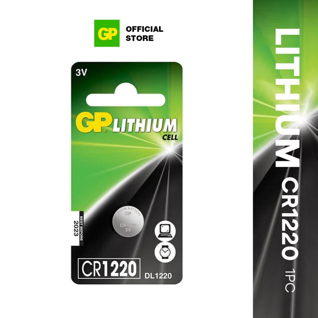 GP Lithium Coin Cells Battery CR1220 [ Card of 1s ] (ECR1220 DL1220 VR1220 5012LC CR 1220 ...