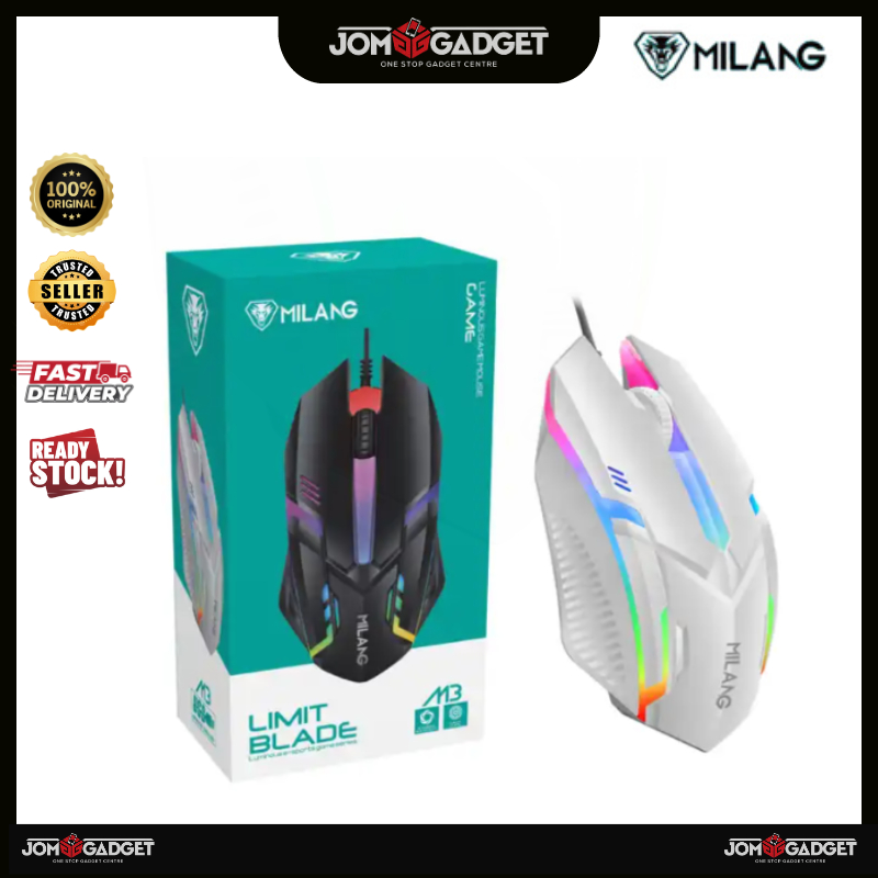 MILANG M3 USB Wired Mouse Gaming With Optics Engine LED Light Effect ...