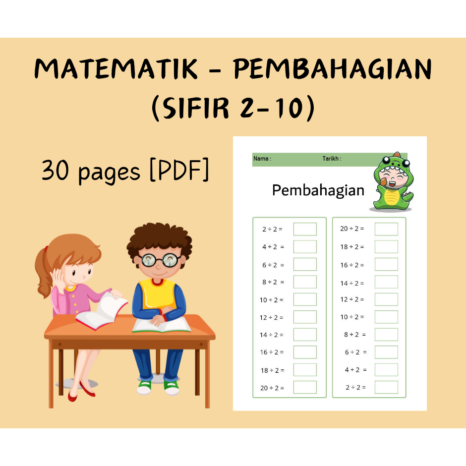 A560 – [PDF] Matematik – Operasi Bahagi (sifir 2-10) 30 pages - primary sekolah rendah ...