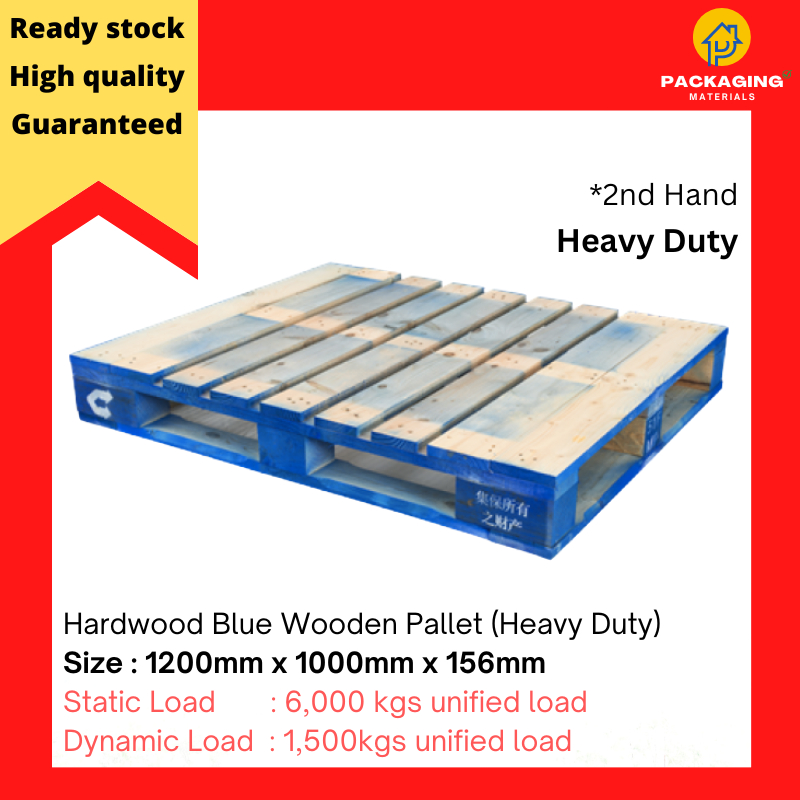 Hardwood Second hand Blue Wooden Pallet 1pcs (Heavy Duty) | Shopee Malaysia